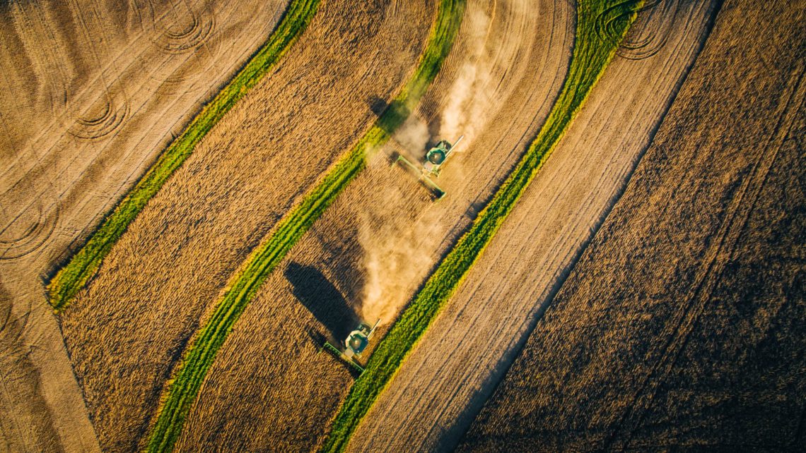 custer-farms-aerial-john-deere-combines-harvesting-soybean-field ...
